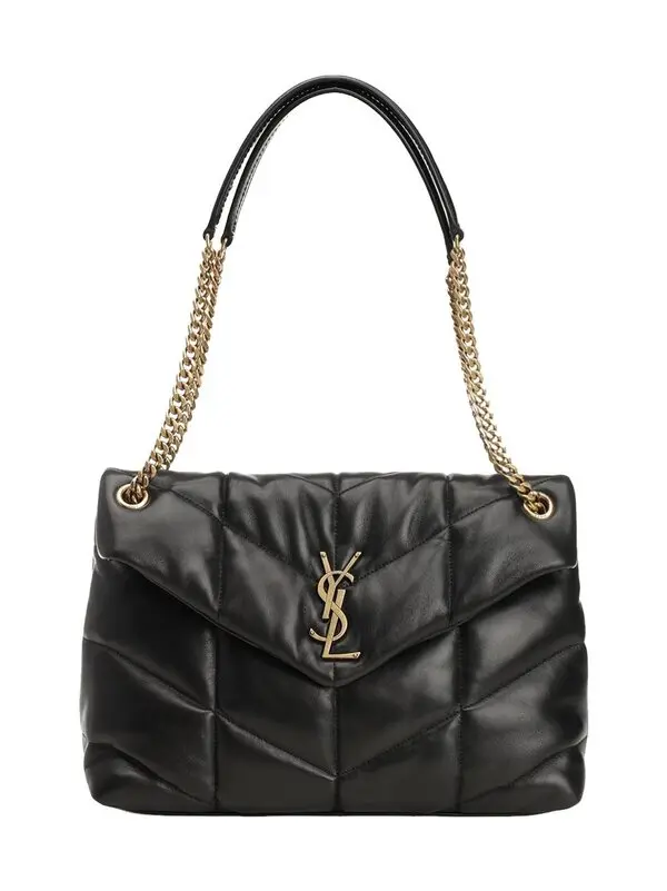 Saint Laurent Loulou Puffer Medium Bag - Black