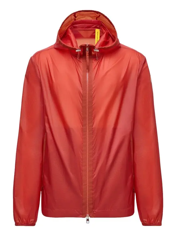 Moncler Hamlin Zip-up Hooded Jacket With Logo Patch - Red