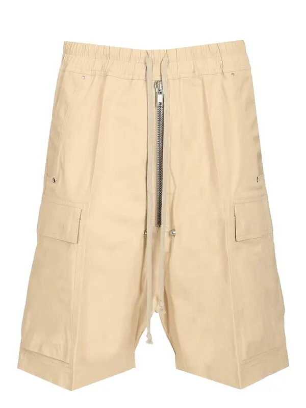 Rick Owens Cargobela Cotton Blend Cargo Shorts - Cream
