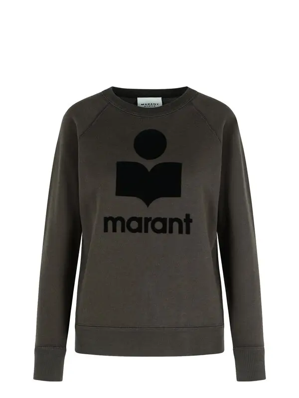 Isabel Marant Étoile Millyny" Cotton Blend Sweatshirt With Contrast Logo - Black