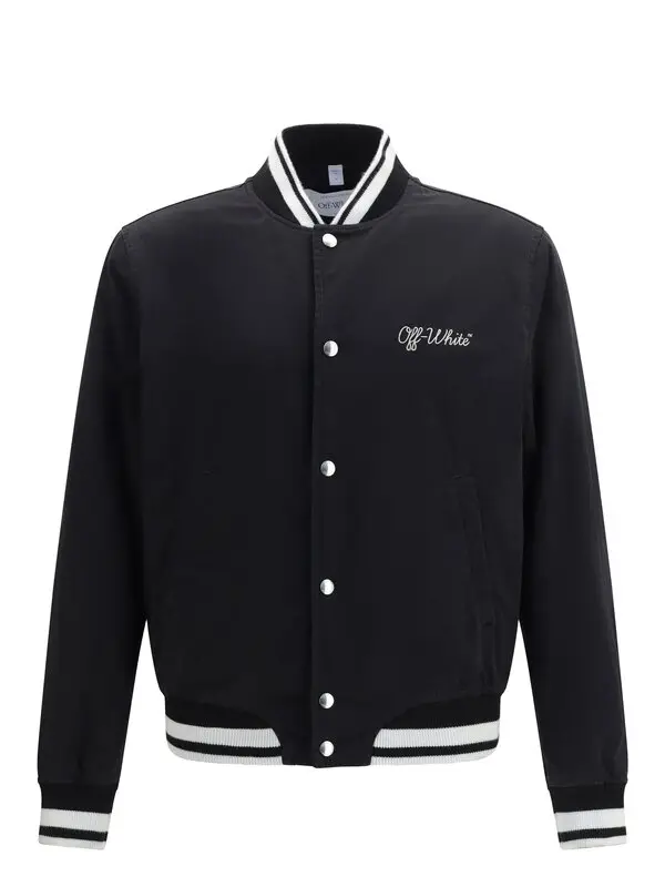Off-White Script Cotgab Souvenir Varsity Jacket - Black