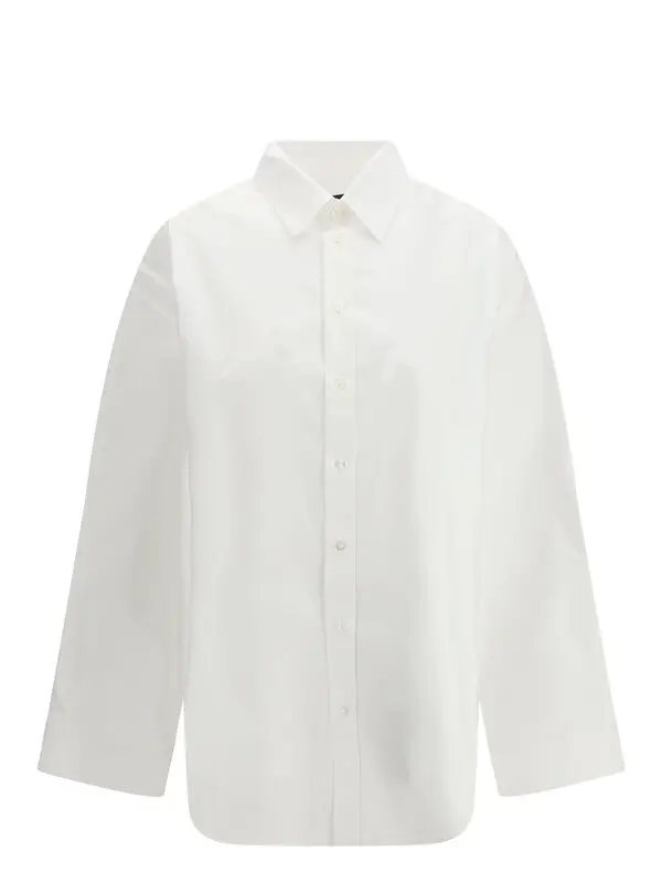 Balenciaga Oversized Cotton Shirt With Side Ties - White