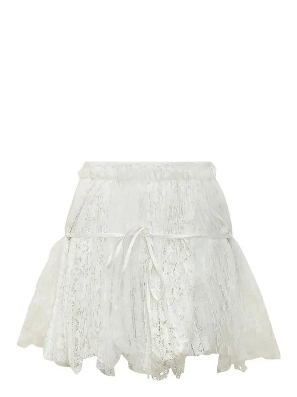 JW Anderson Asymmetric Draped Lace Skirt - White