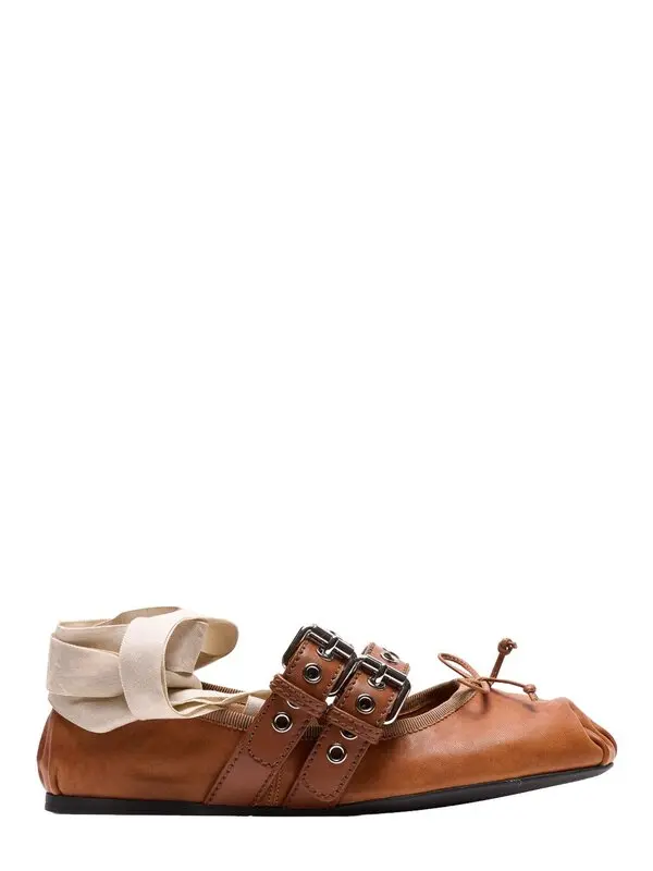 Miu Miu Nappa And Calf Leather Ballet Flats - Multicolor