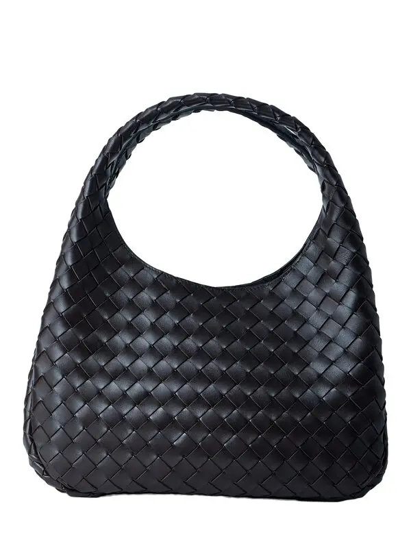Bottega Veneta Intrecciato Leather Hobo Bag - Brown