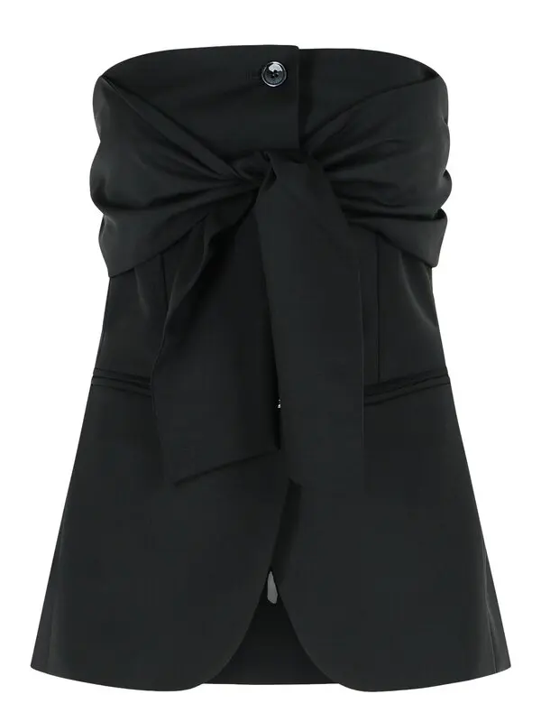 Max Mara Virgin Wool Bustier Top - Black