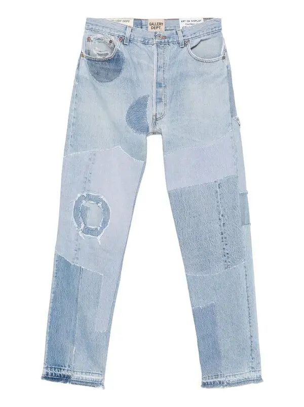 GALLERY DEPT. Indigo Cotton Patchwork Jeans - Blue