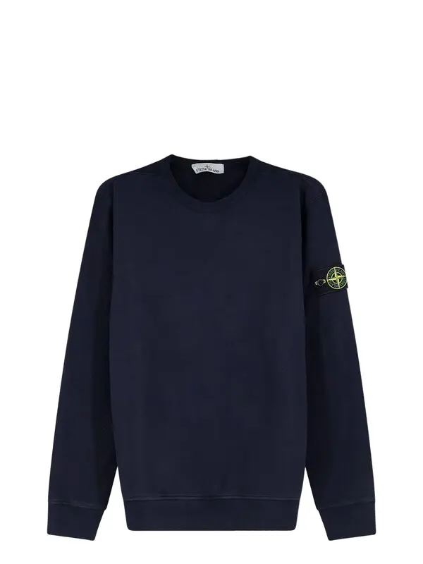 Stone Island Organic Cotton Crewneck Sweatshirt With Logo Patch - Multicolor