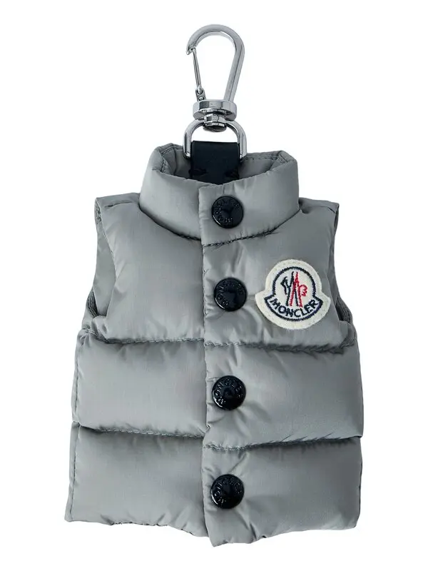 Moncler Quilted Puffer Vest Keyring - Gray