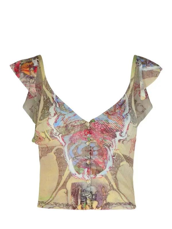 DIESEL® Fiore Cotton Blend Top - Multicolor