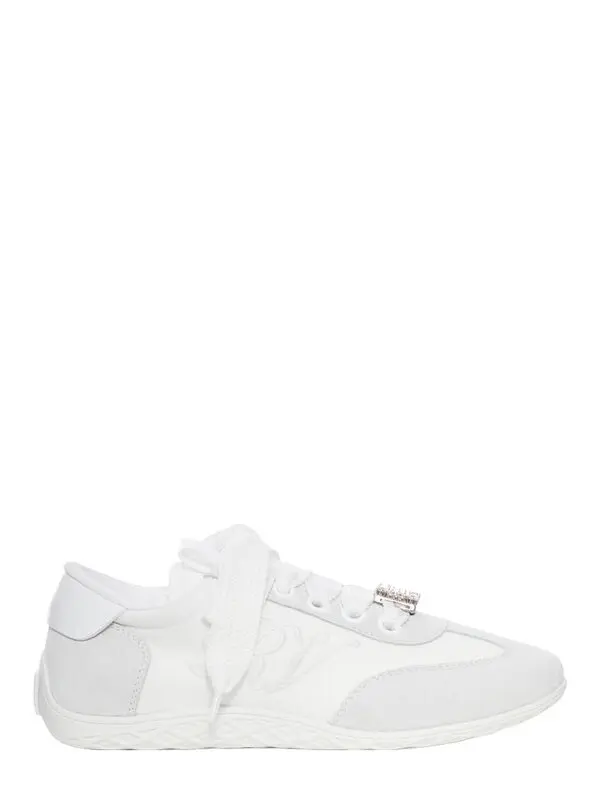ROGER VIVIER Viv Low Suede Sneakers With Buckle Detail - White