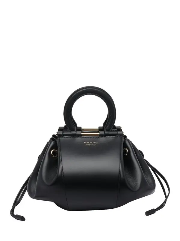 FERRAGAMO Gancini Bucket Bag - Black