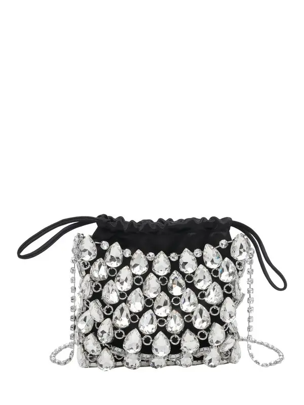 SELF-PORTRAIT Embellished Mini Handbag - Silver