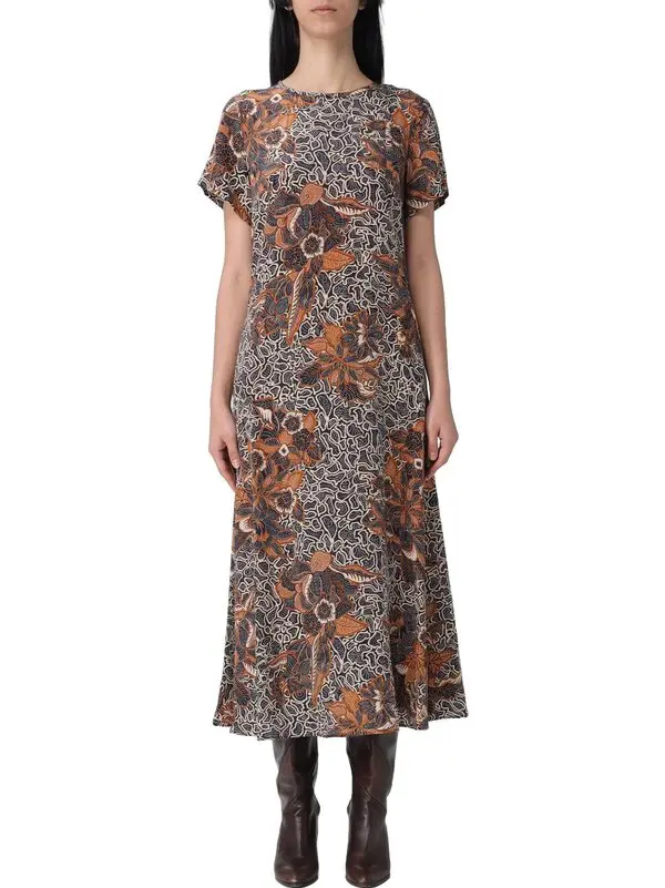 Max Mara Printed Silk Midi Dress - Blue