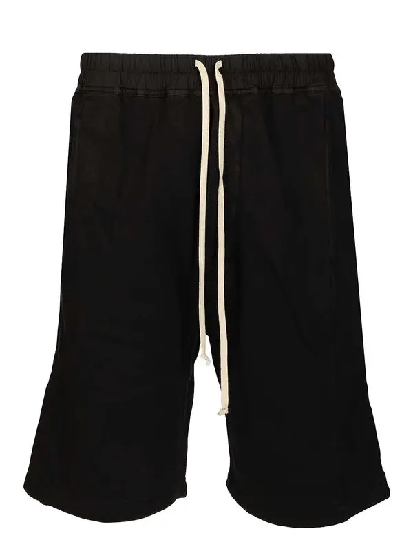 Rick Owens Loose-fit Sweatshirt Shorts With Snap Button Detailing - Black