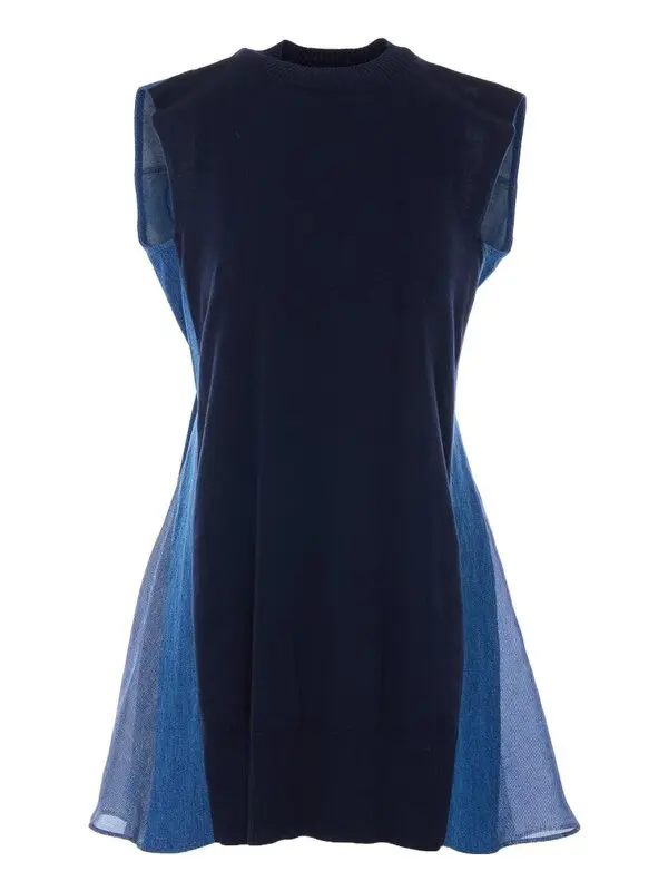 Sacai Denim Knit Dress - Black