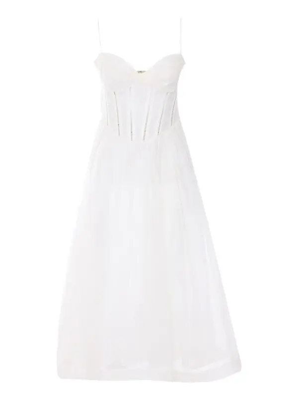 Zimmermann Luna Corset Midi Dress - White