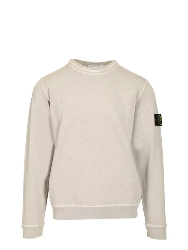 Stone Island Malfilé Cotton Crewneck Sweatshirt With 'old' Treatment - Gray