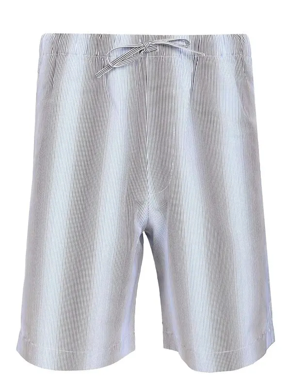 Dries Van Noten Striped Cotton Shorts - Blue