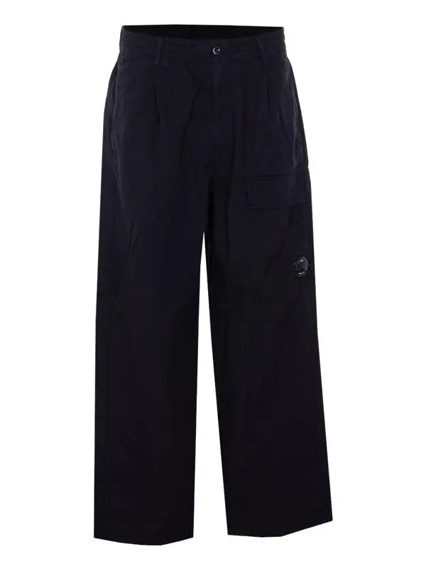 C.P. COMPANY Micro-reps Cargo Pants With Logo Lens - Black