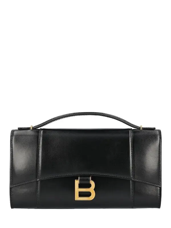 Balenciaga Hourglass Pochette With Handle - Black