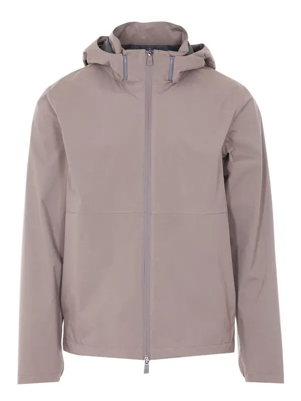 Herno Long Sleeve Zip-up Hooded Jacket - Cream