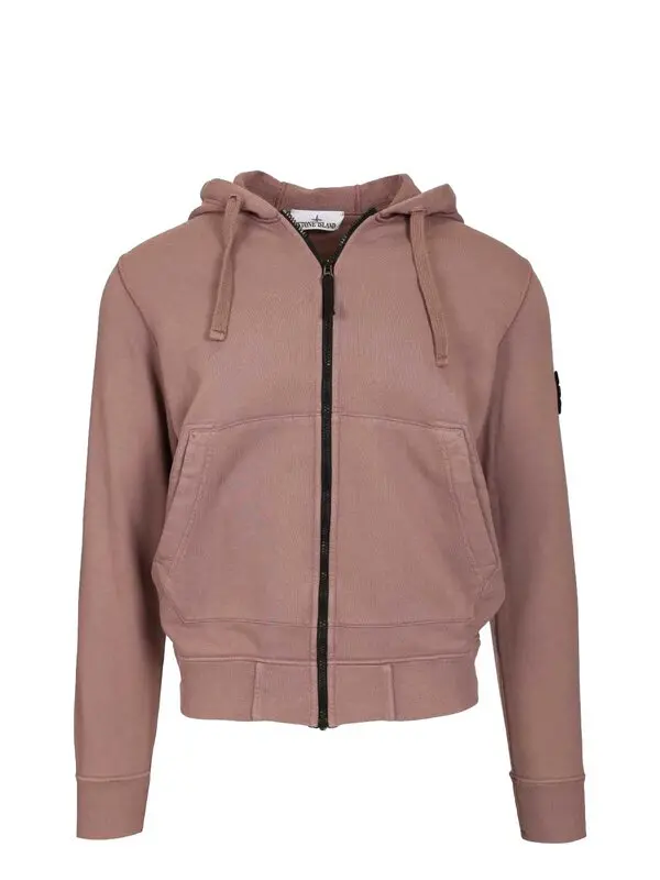 Stone Island Hooded Full Zip Sweatshirt - Gray