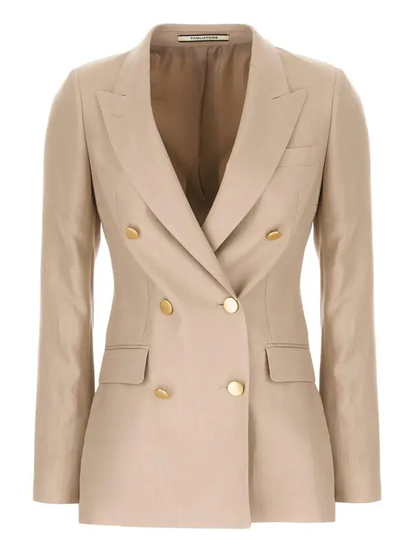 Tagliatore Double-breasted Blazer With Gold-tone Buttons - Multicolor