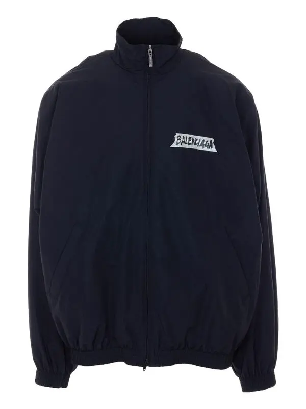 Balenciaga Masking Tape Track Jacket - Black