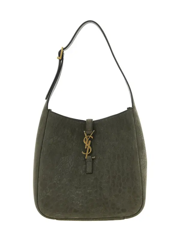 Saint Laurent Micro 'le 5 À 7' Shoulder Bag In Hammered Nubuck Leather - Gray