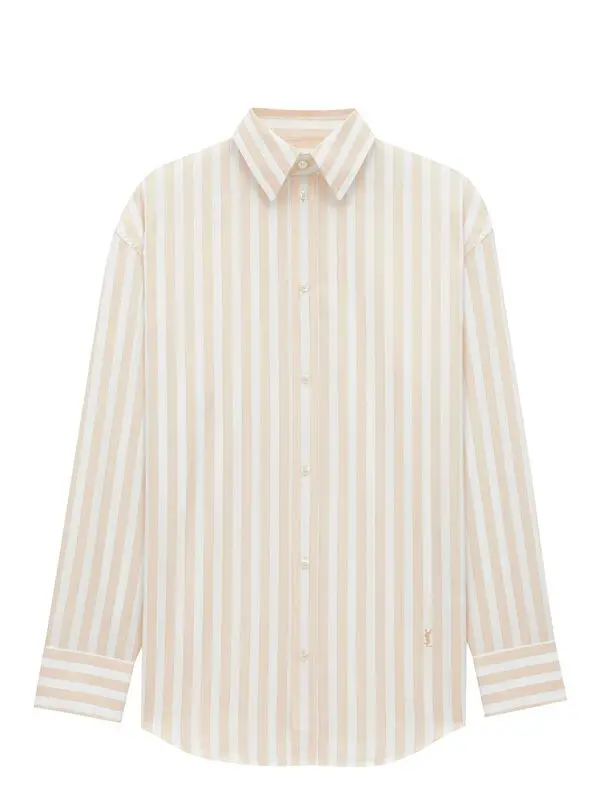 Saint Laurent Striped Cotton Cassandre Shirt - Multicolor