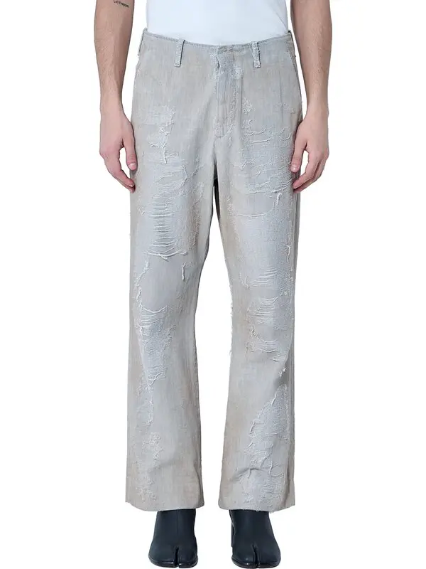 DIESEL® D-boix-fsg1 Distressed Cotton Trousers - White