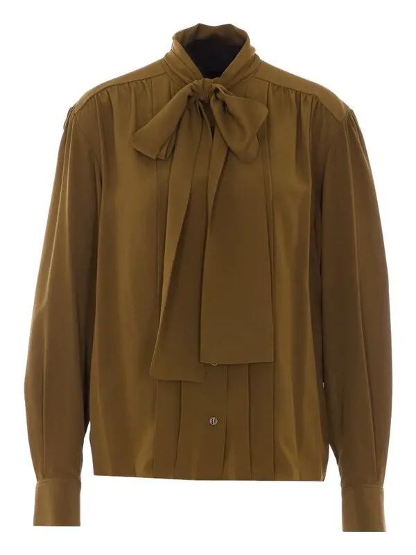 Saint Laurent Lavalliere Blouse - Green