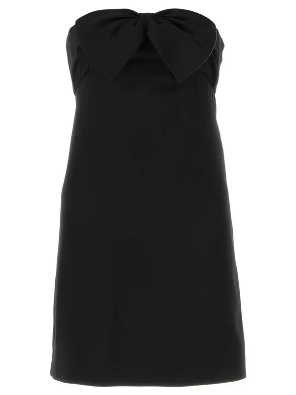 Saint Laurent Satin Mini Dress - Black