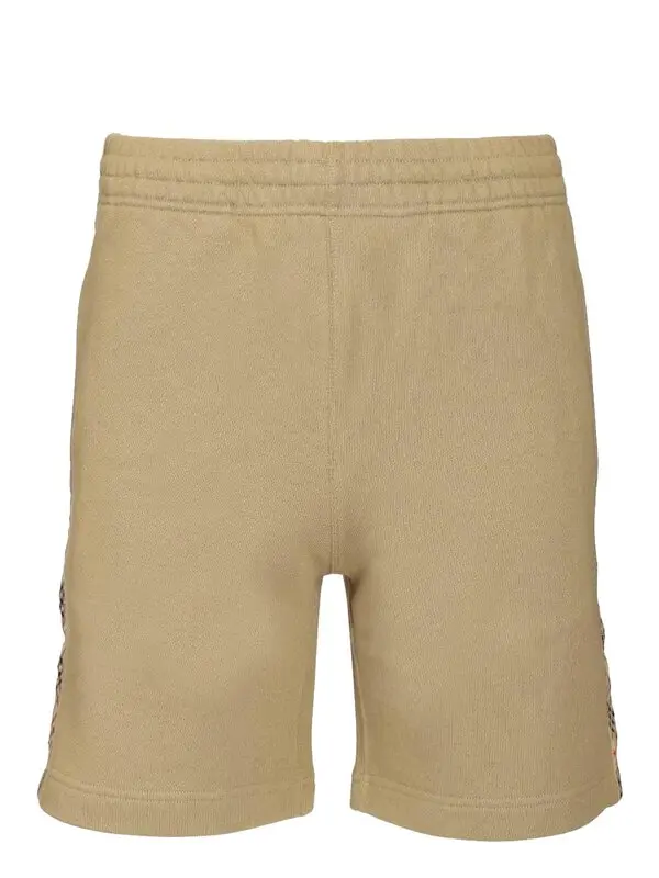 Burberry Cotton Shorts With Check Trim - Cream
