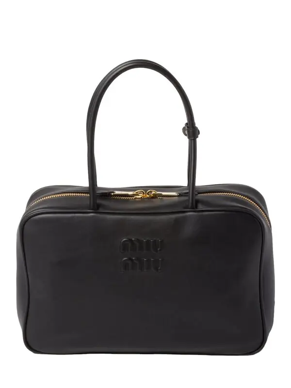 Miu Miu Leather Top Handle Bag - Black