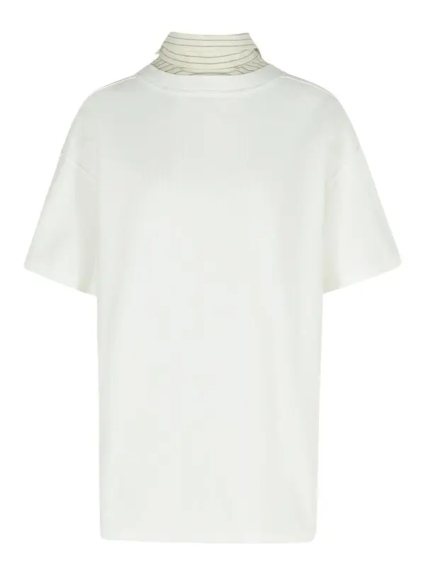 MAISON MARGIELA Cotton Shirt With Contrasting Stripe - White
