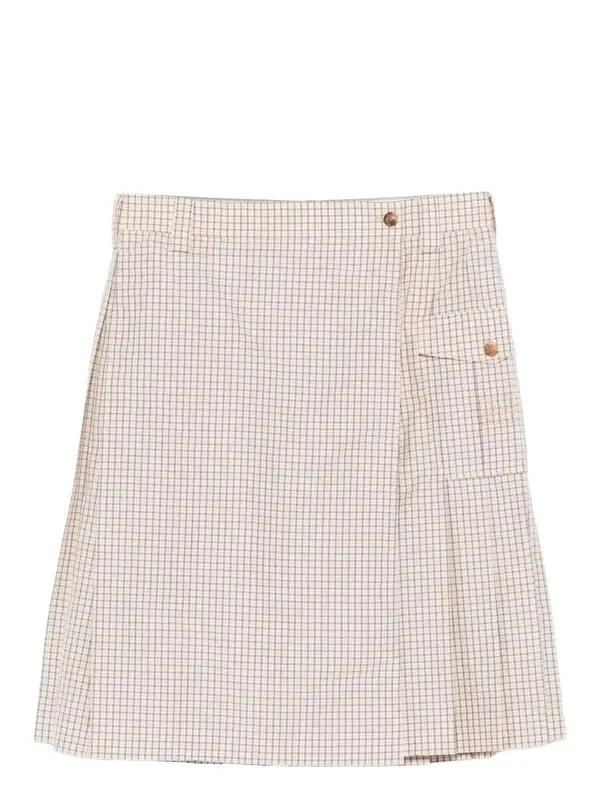 Miu Miu Cotton Check Skirt - Multicolor