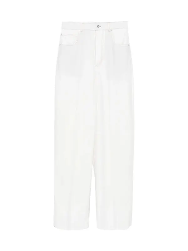 Bottega Veneta Wide Leg Denim Trousers - White