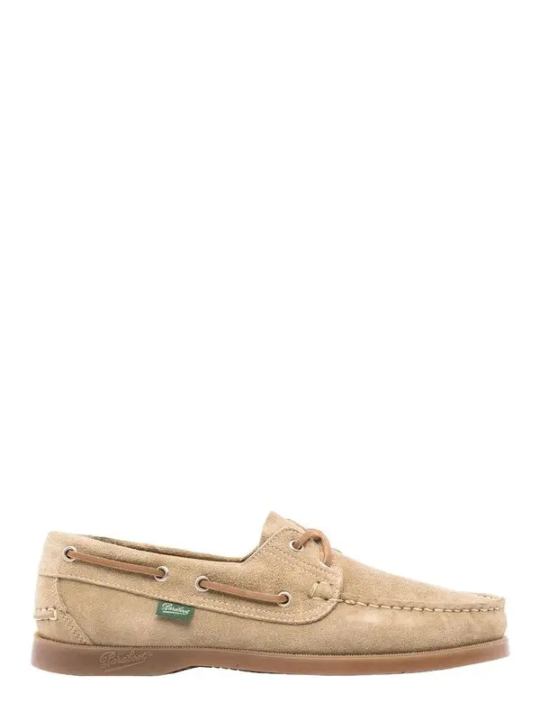 Paraboot Calf Suede Boat Shoes - Cream