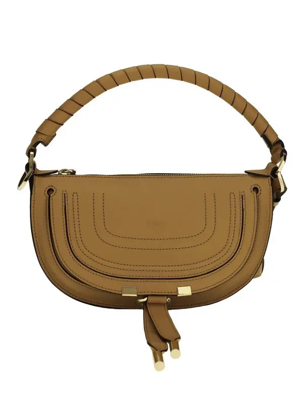 Chloé Marcie Mini Shoulder Bag In Smooth Calfskin - Brown