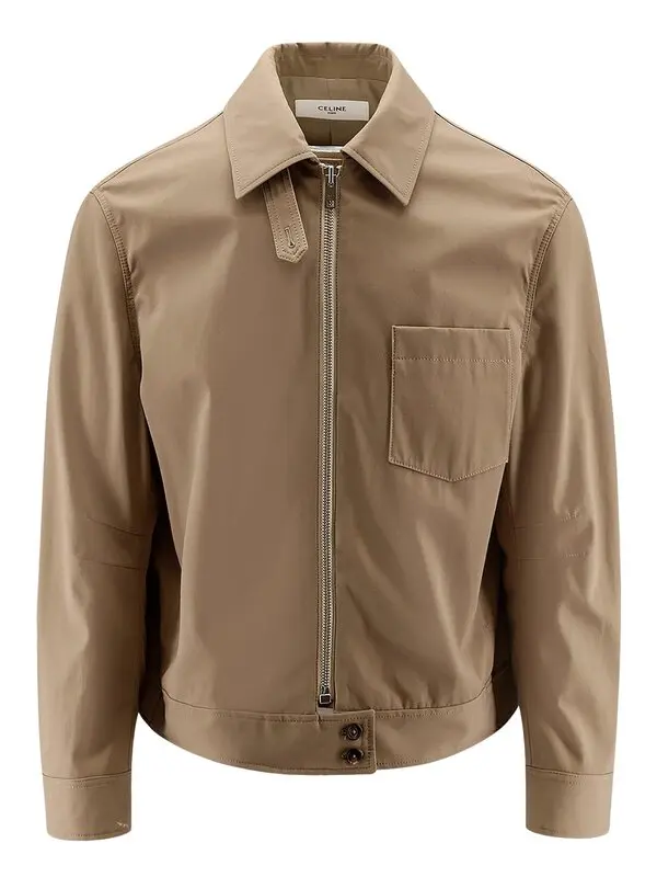 Celine Cotton Jacket With Triomphe Patch - Multicolor
