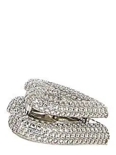 Mach & Mach Double Heart Crystal Embellished Thong Sandals - White