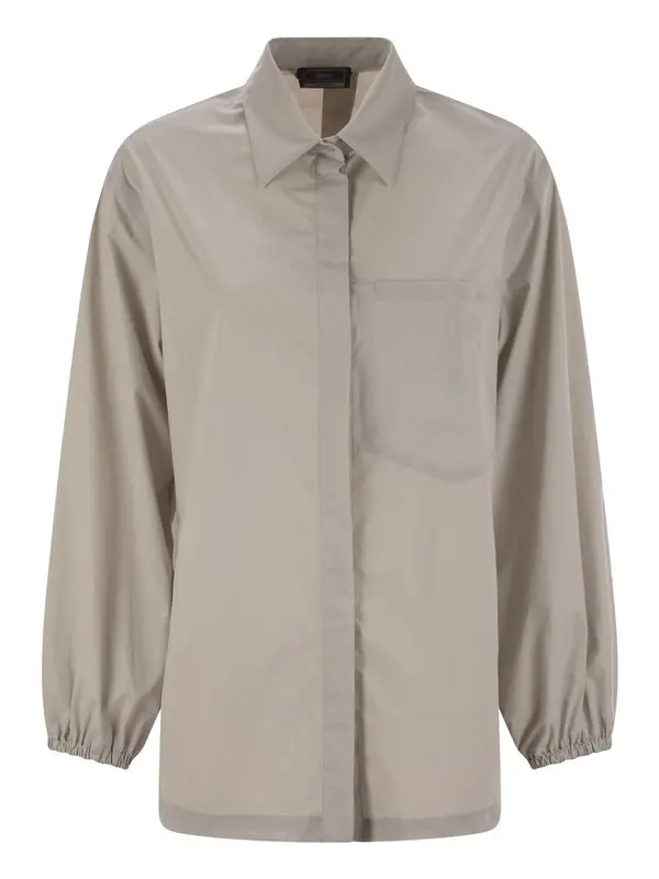Herno Stretch Tech Shirt With Classic Collar - White