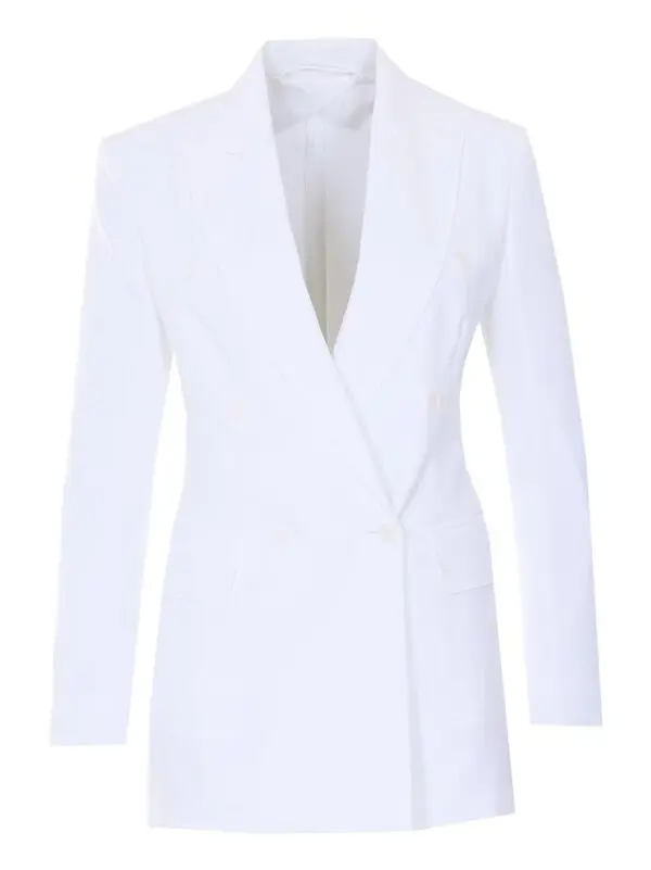 Max Mara Double-breasted V-neck Blazer - White