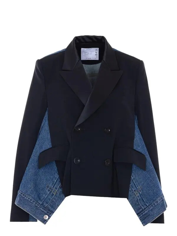 Sacai Suiting X Denim Jacket - Black
