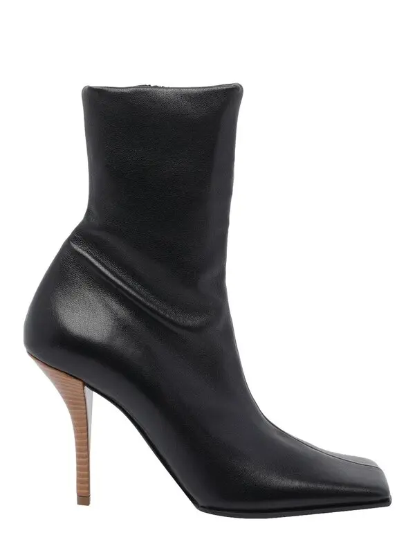 Alaïa Soft Squared Leather High-top Boots - Black