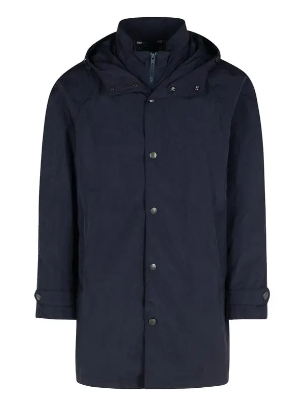 FAY Navy Polyester Parka - Blue