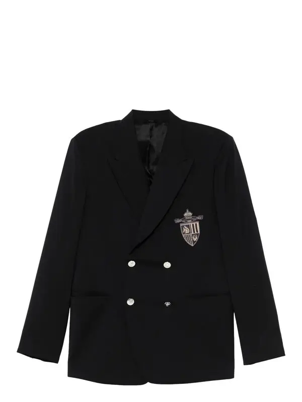 Fendi Double-breasted Wool Blazer - Blue