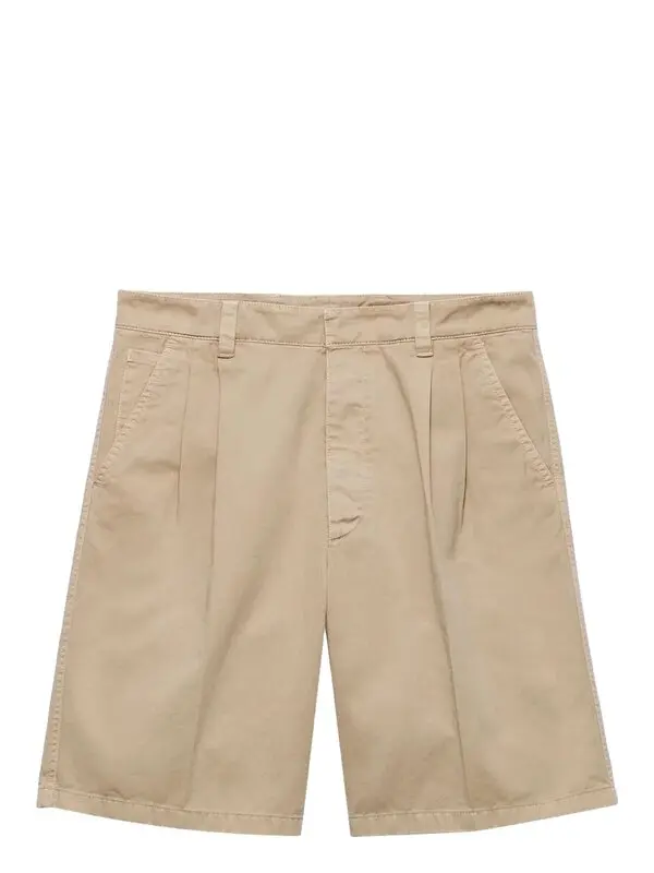 Prada Vintage-effect Cotton Bermuda Shorts - Multicolor